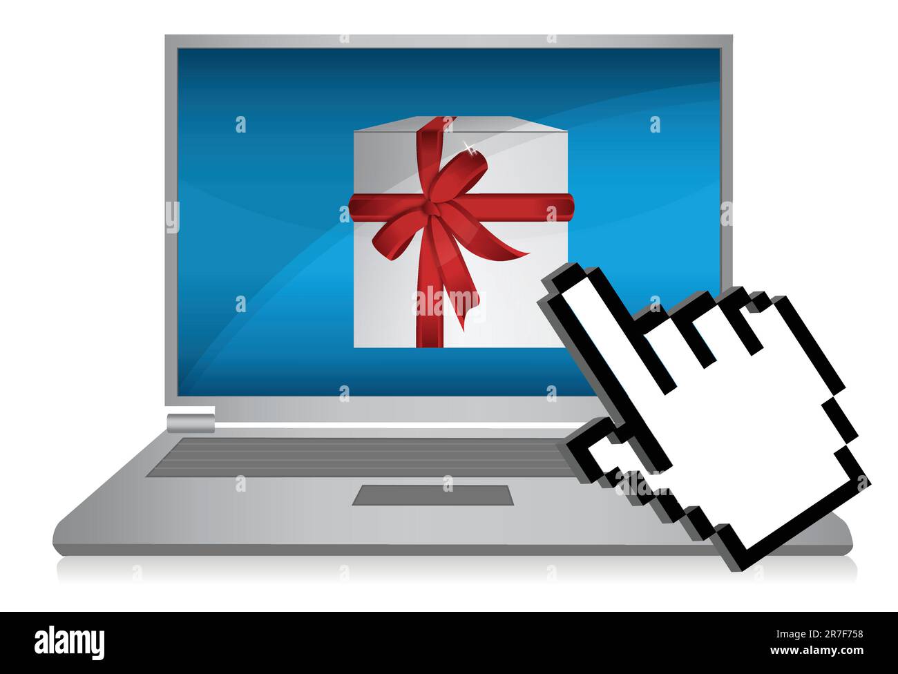 Online shopping isolated in white. Vector file also available. / Online ...