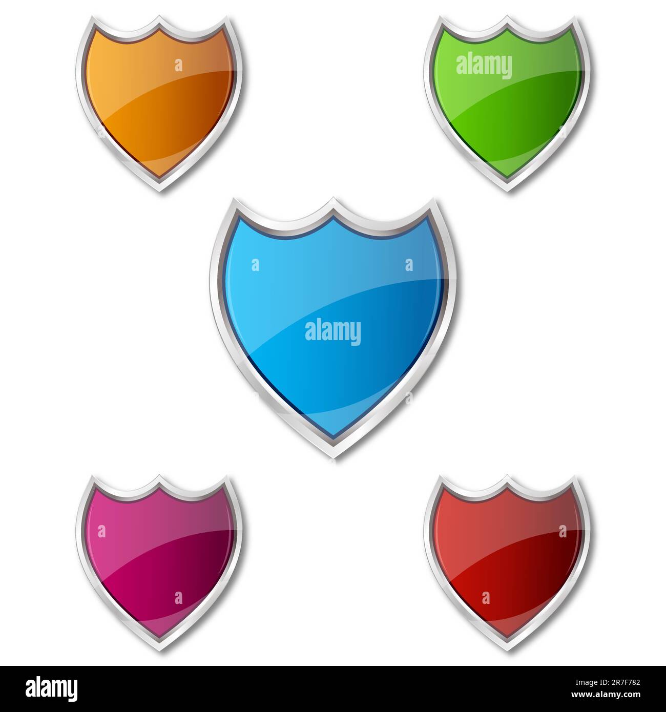 illustration of colorful shields on white background Stock Vector Image ...