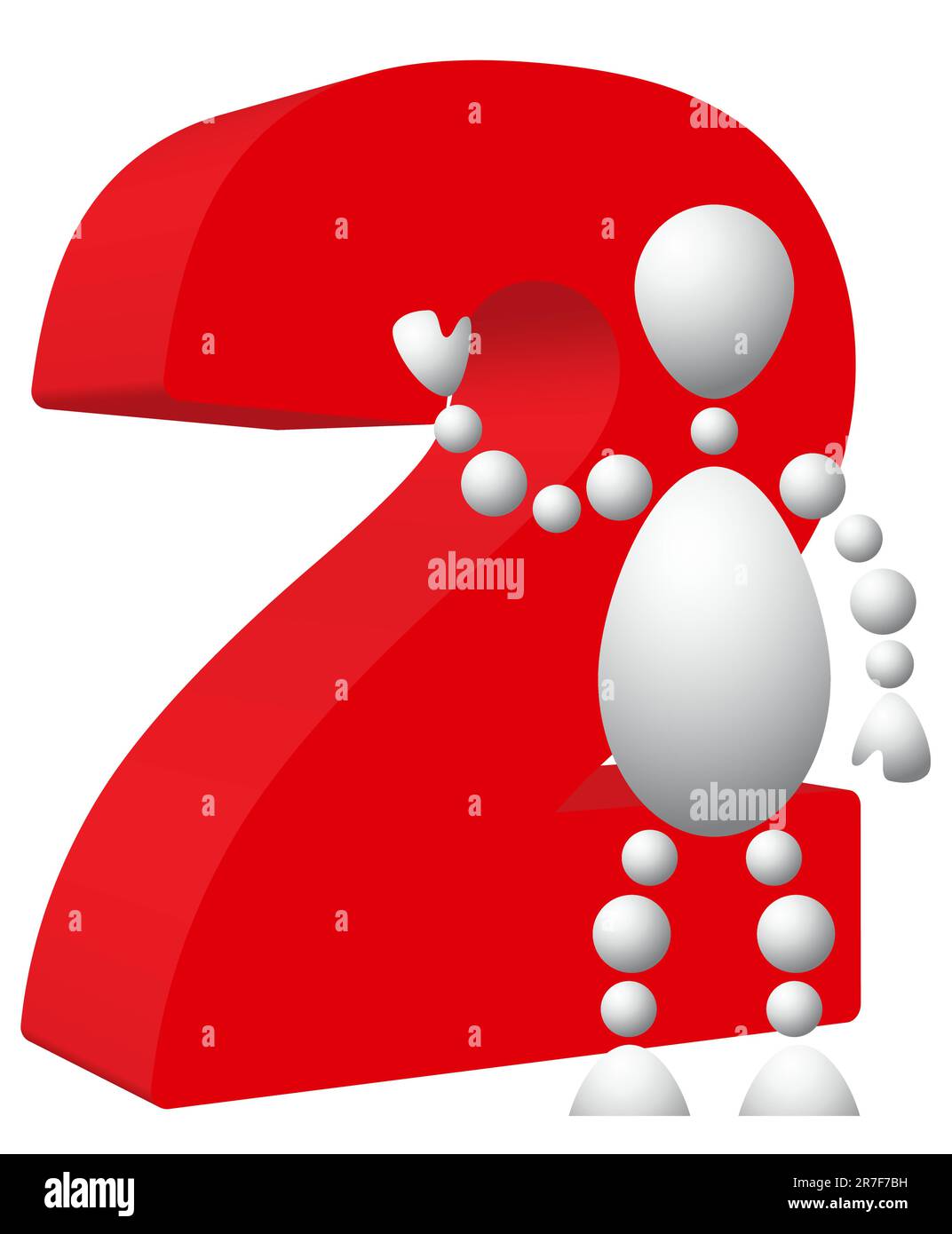 Man With Red Symbol Of 2 Abstract 3d Human Series From Balls Variant