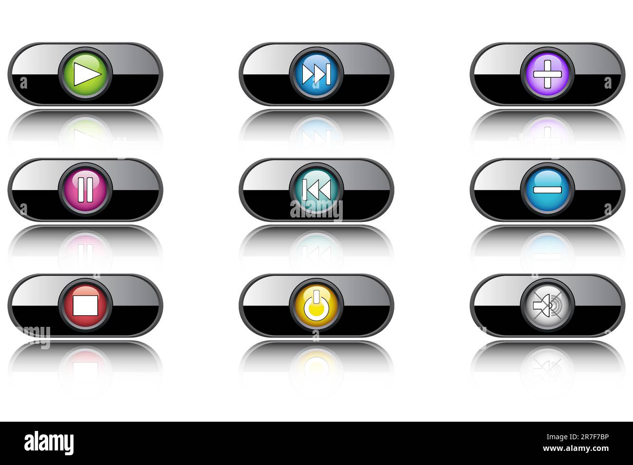 illustration of instrument buttons on white background Stock Vector ...