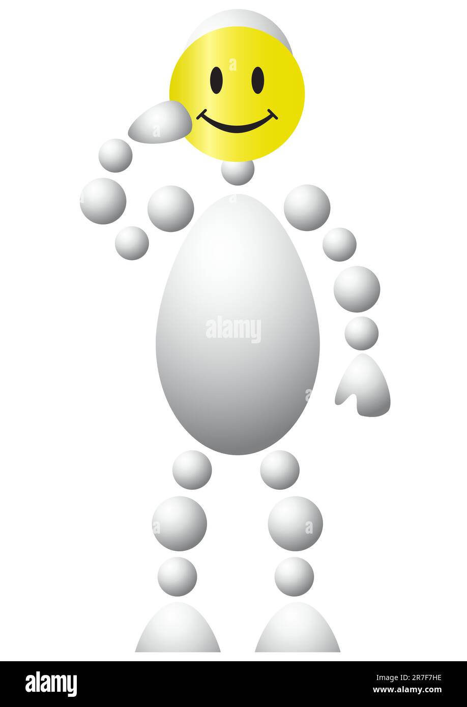 Man with yellow smile-mask. Abstract 3d-human series from balls ...