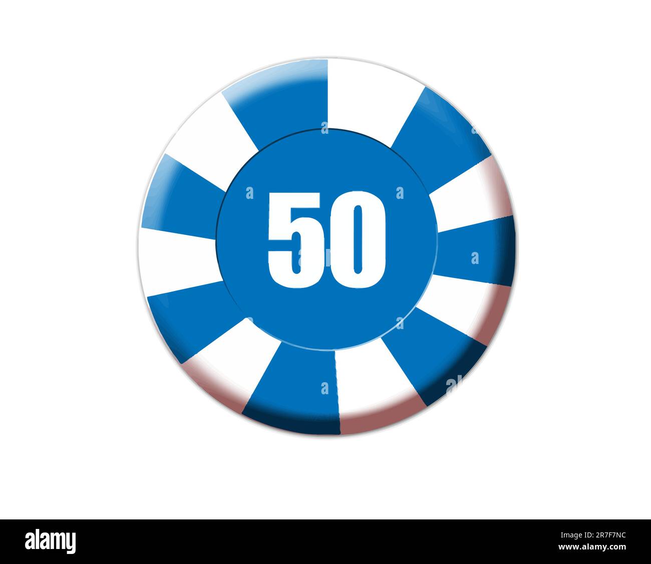 Blue roulette chip isolated on white, vector illustration Stock Vector ...