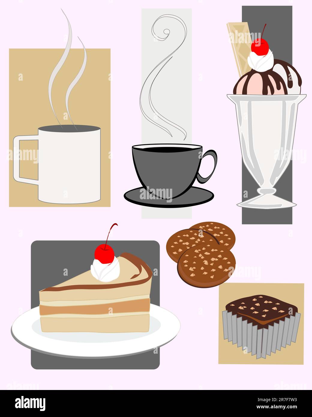 vector illustration of assorted cafe snacks Stock Vector Image & Art ...