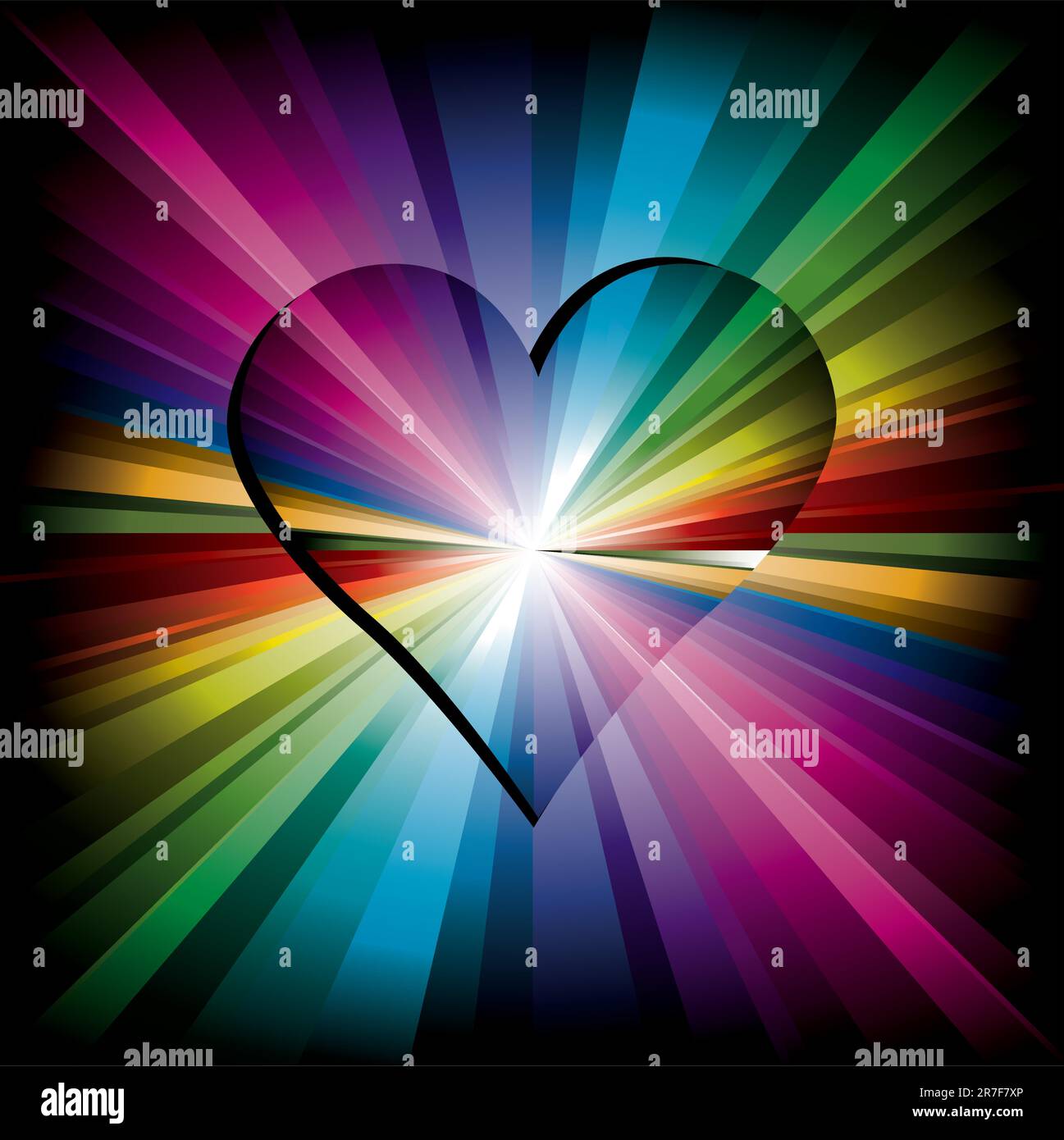 Rays heart design hi-res stock photography and images - Alamy