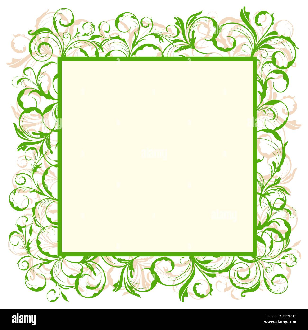 Illustration of floral eco green frame - vector Stock Vector Image ...