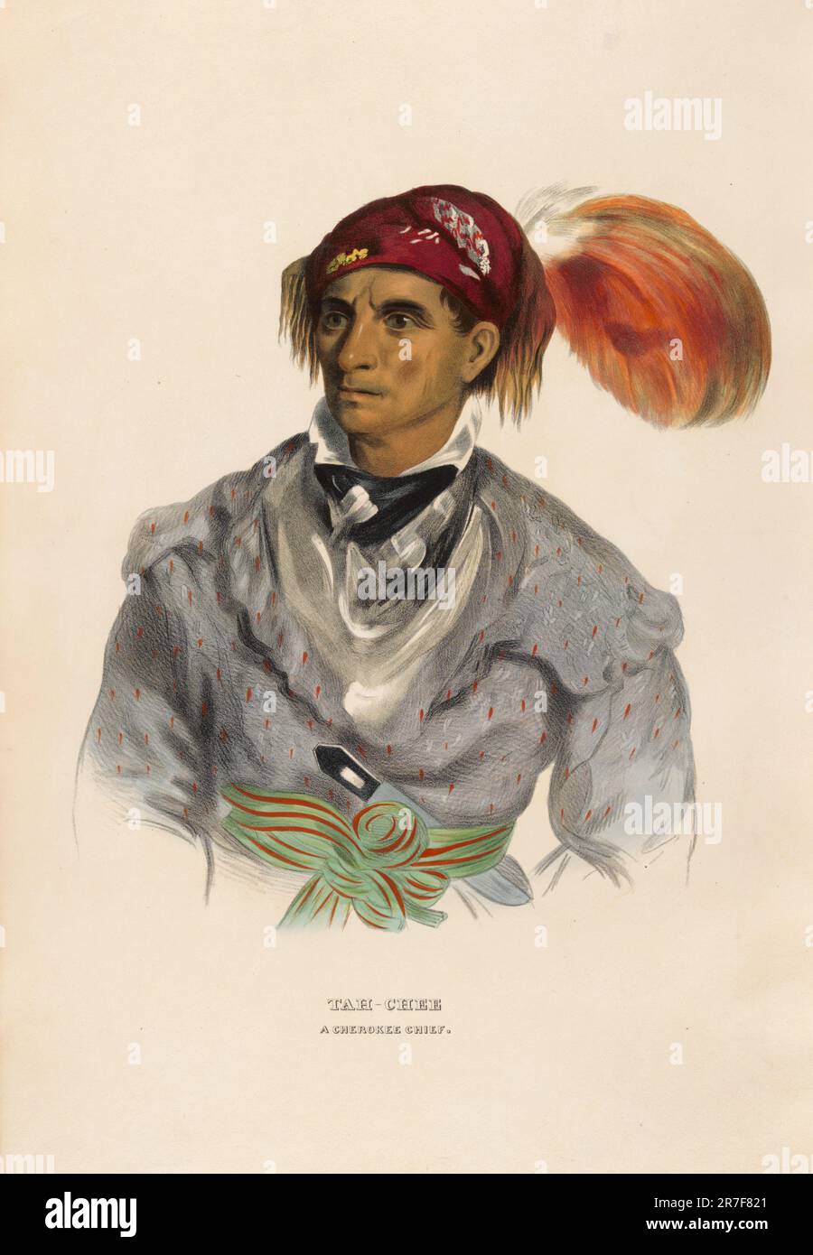 Tah-Chee - A Cherokee Chief 1838 Stock Photo - Alamy