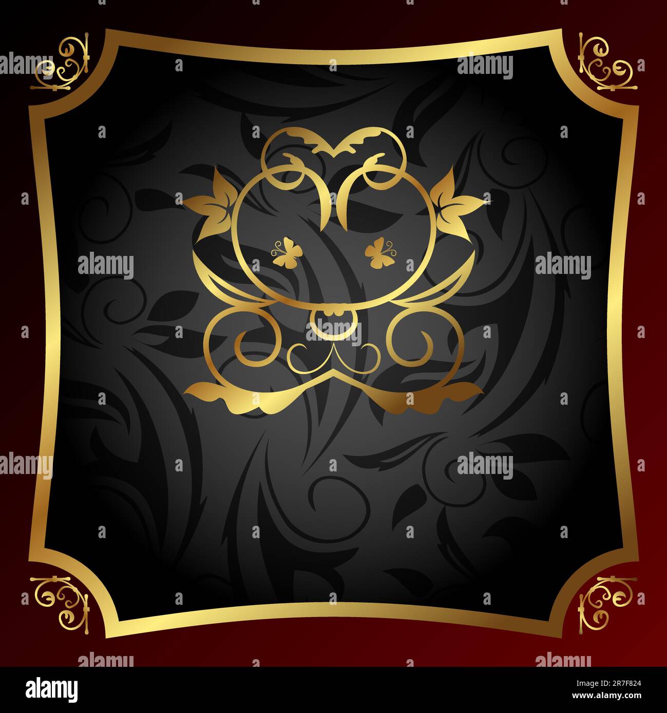 Illustration ornate decorative golden frame - vector Stock Vector Image ...