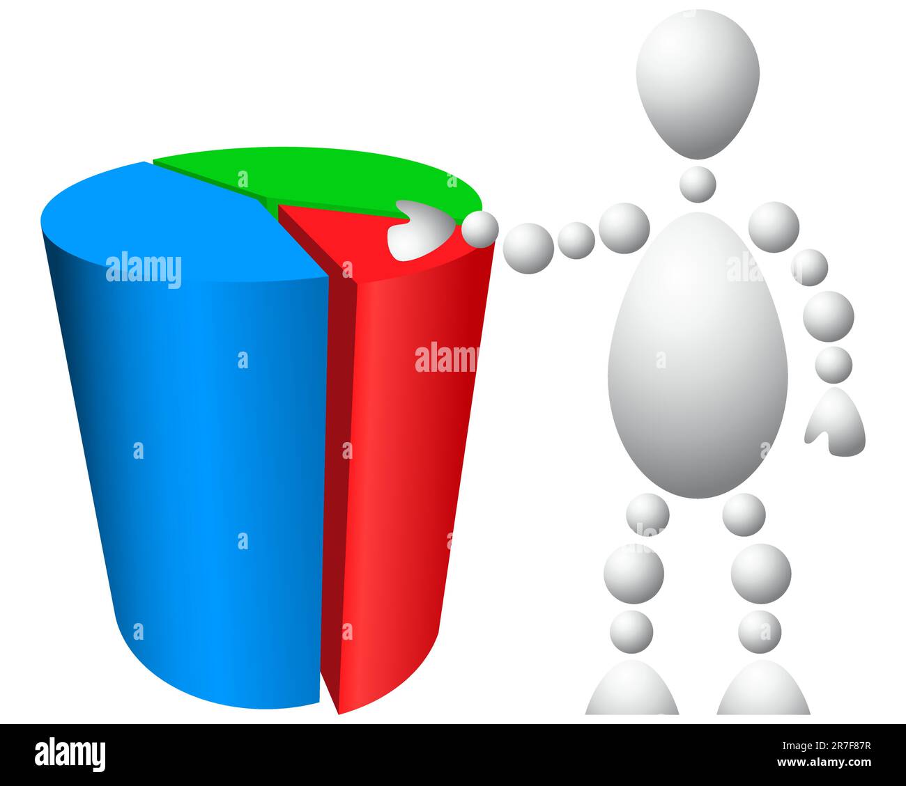Man With Circle Diagram Abstract 3d Human Series From Balls Variant