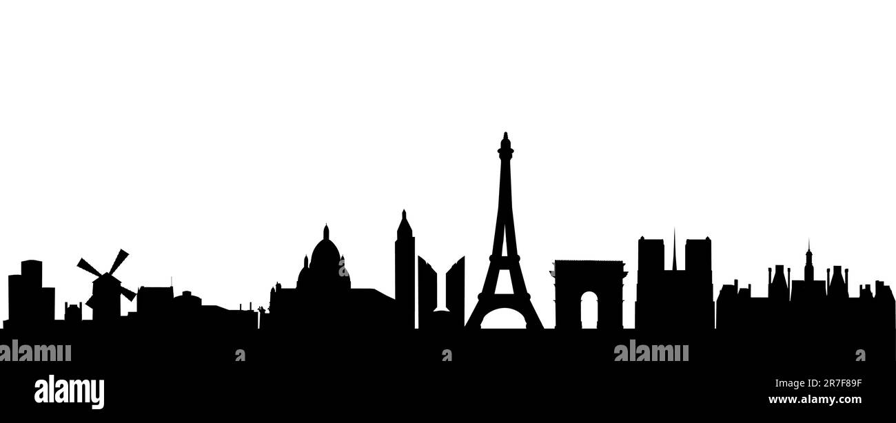 detailed vector skyline of Paris Stock Vector Image & Art - Alamy