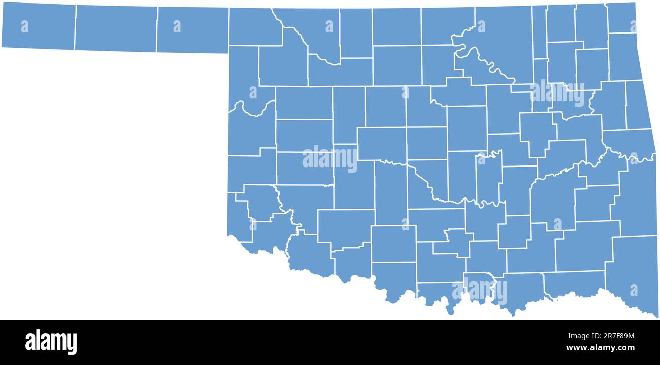 Oklahoma map by counties Stock Vector Image & Art - Alamy