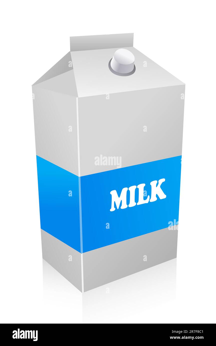 illustration of milk carton on white background Stock Vector Image ...