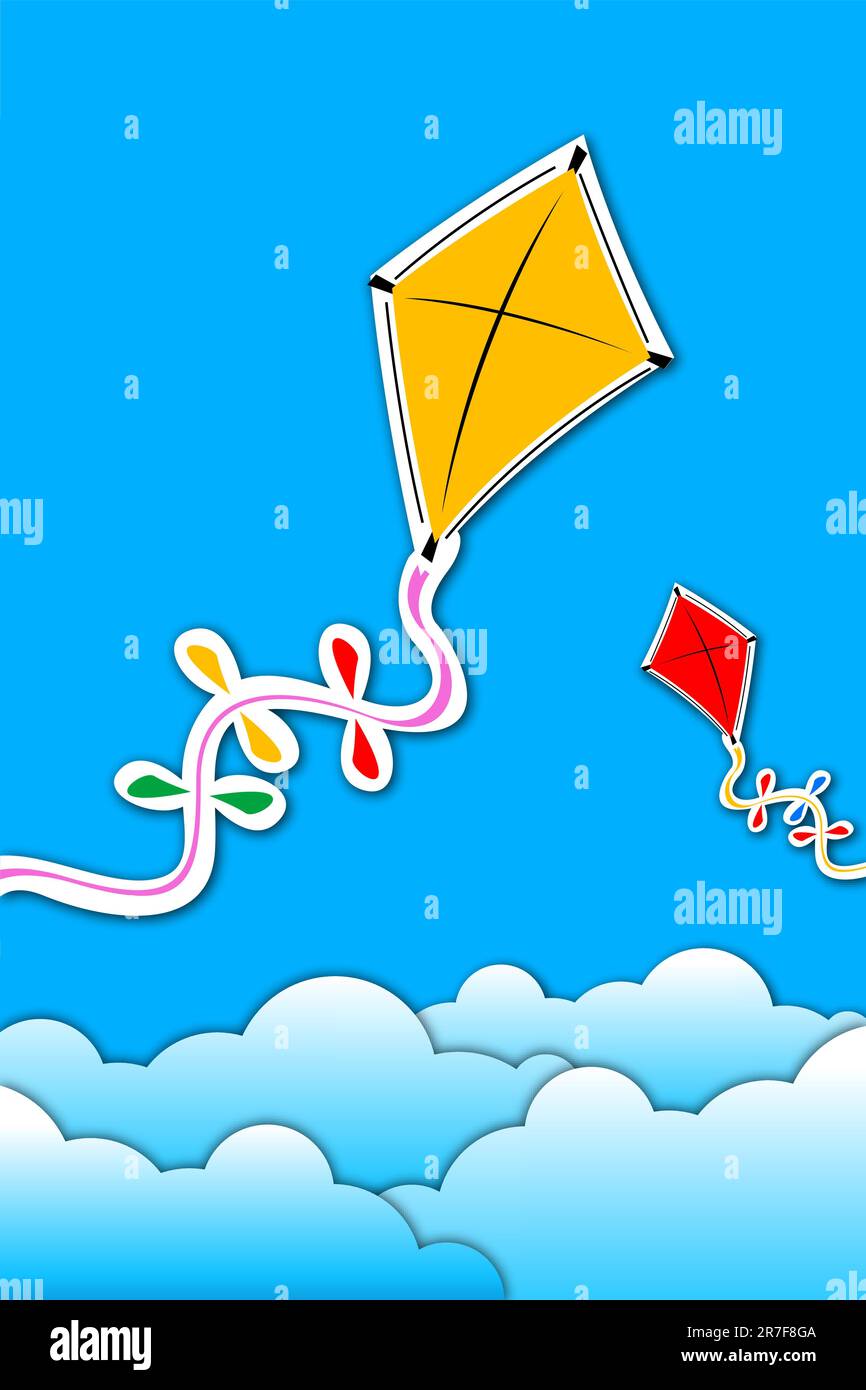 illustration of kites in sky Stock Vector Image & Art - Alamy