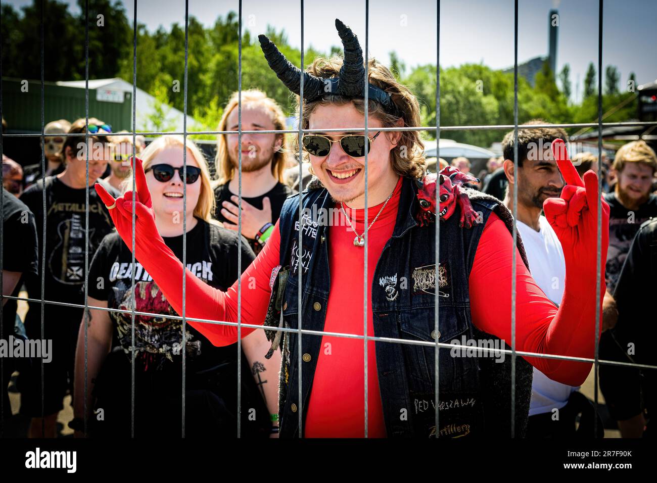 Copenhagen, Denmark. 14th June, 2023. Festival goers line up to enter ...