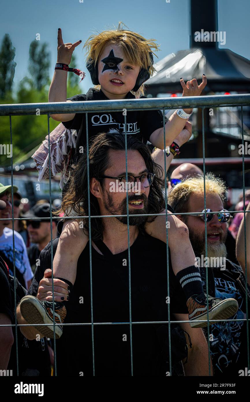 Copenhagen, Denmark. 14th June, 2023. Festival goers line up to enter ...