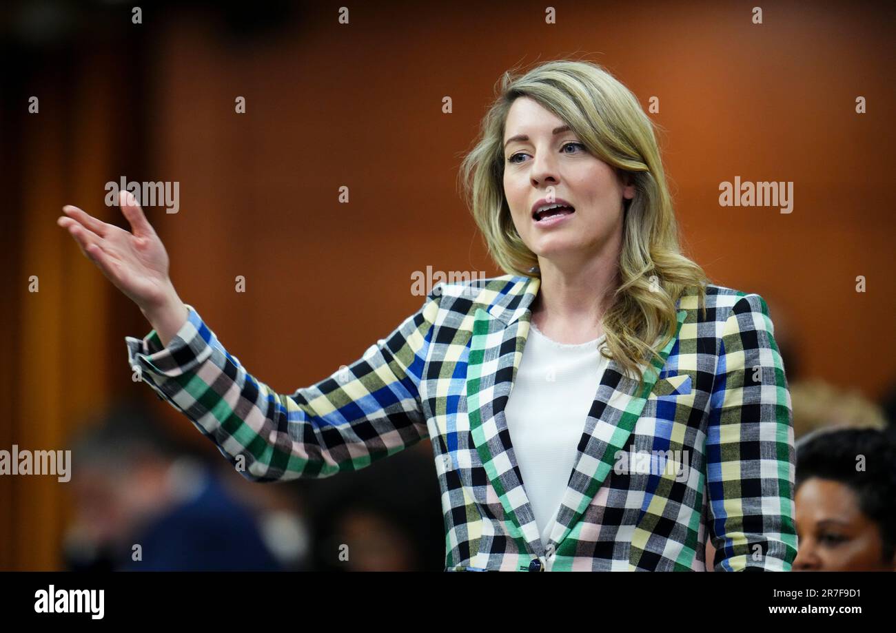 Minister of Foreign Affairs Melanie Joly rises during question period ...