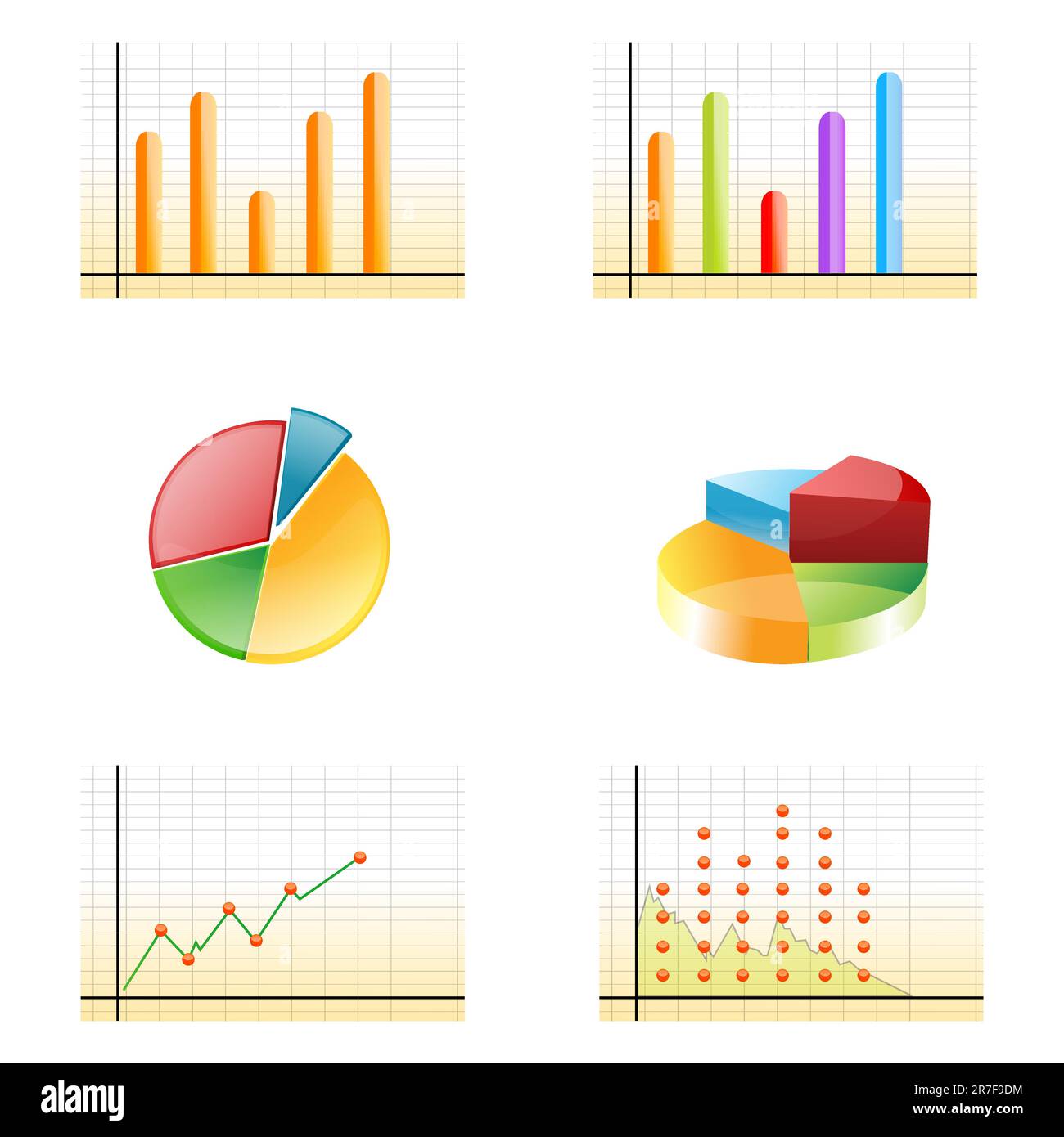 illustration of business growth graphs on white background Stock Vector ...