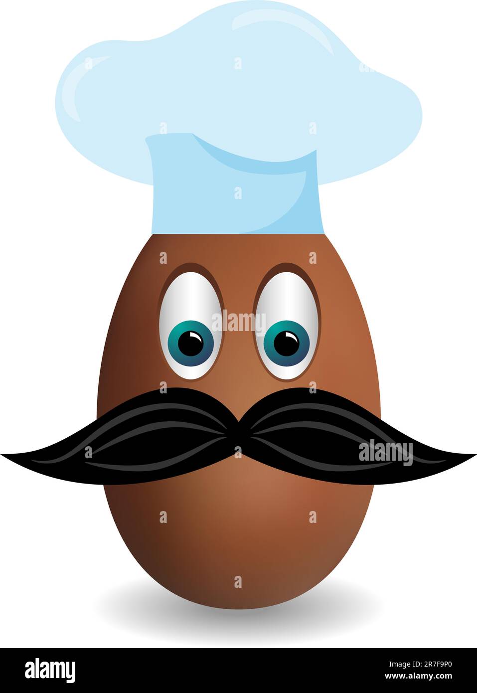 Vector picture of egg with chef head and mustache Stock Vector Image ...