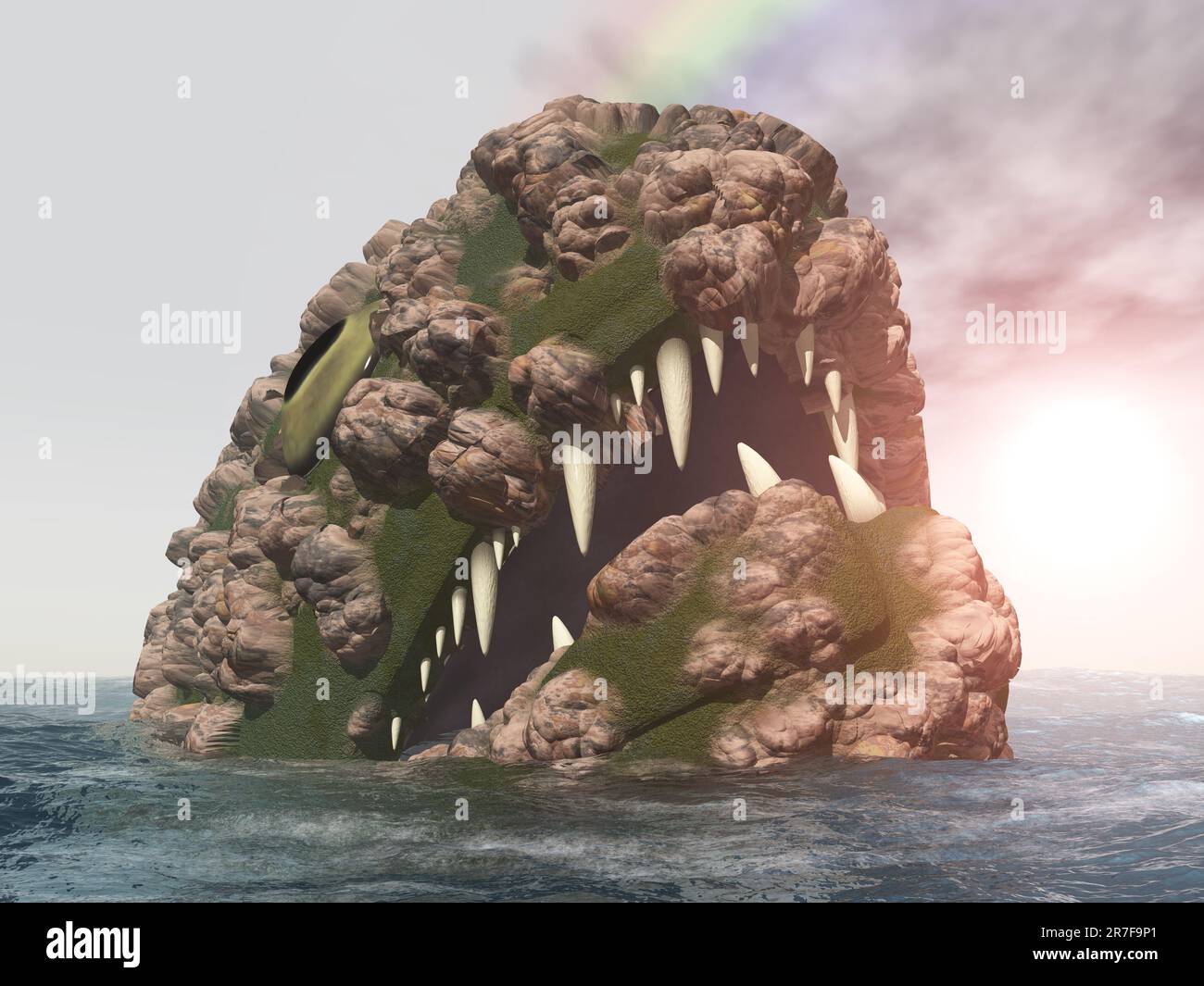Sea monster in the open sea Stock Photo - Alamy