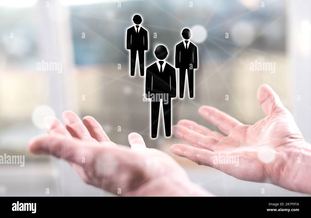 Business partner concept above the hands of a man Stock Photo - Alamy