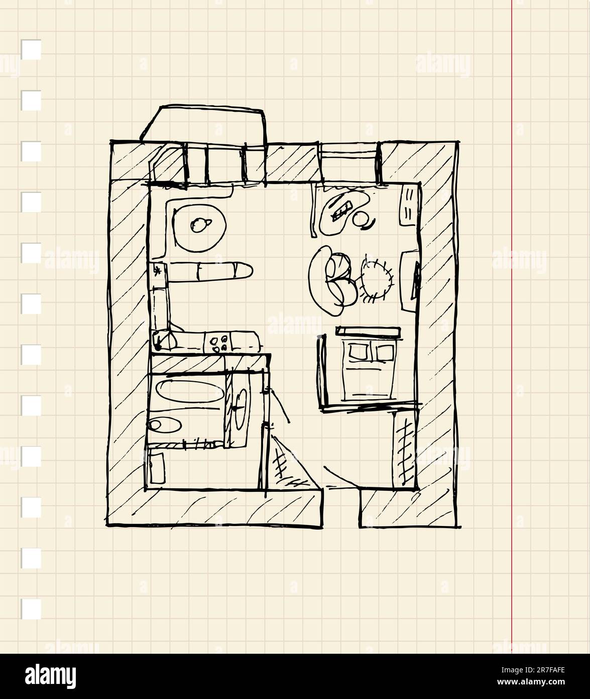 Redevelopment of apartment, sketch Stock Vector Image & Art - Alamy