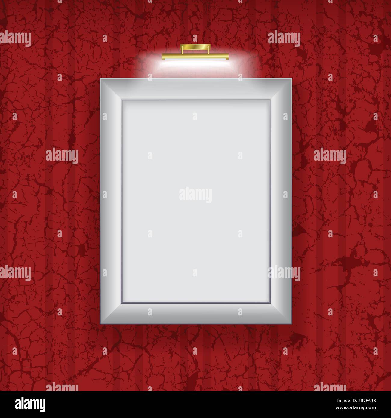 golden frame with spotlight on red wallpaper Stock Vector Image & Art ...