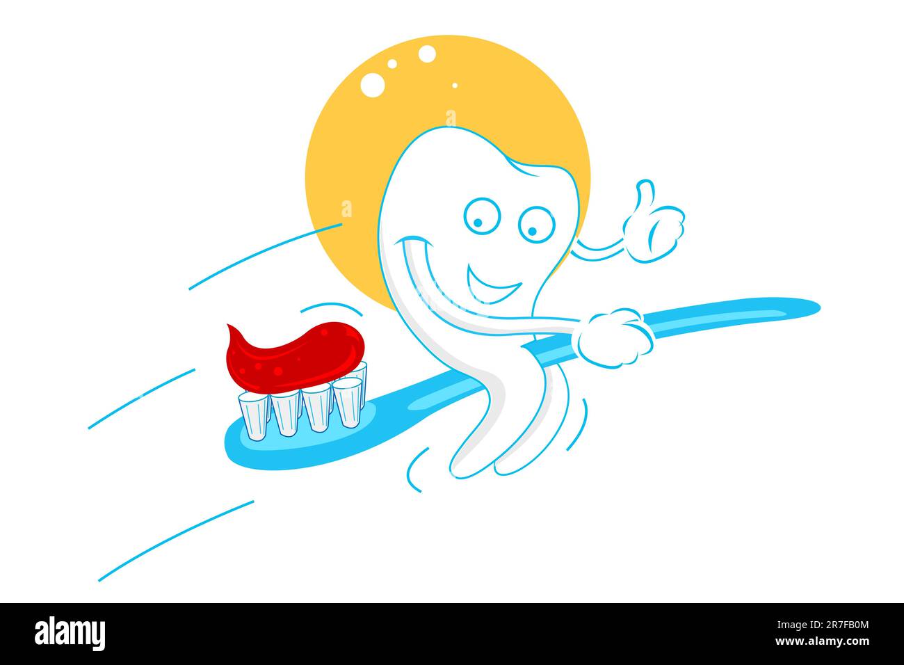 illustration of happy teeth with tooth paste on white background Stock ...