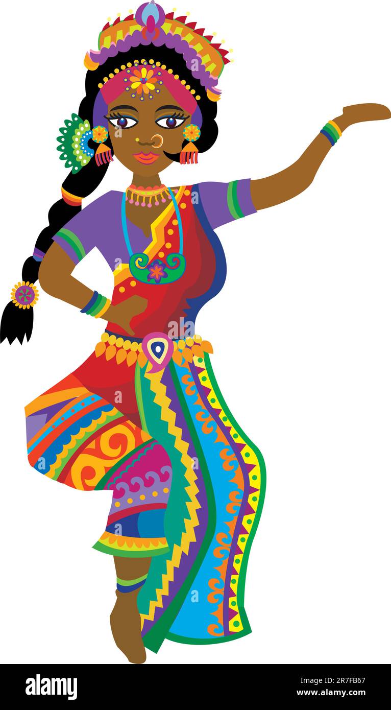 Hindu indian woman attire Stock Vector Images - Alamy
