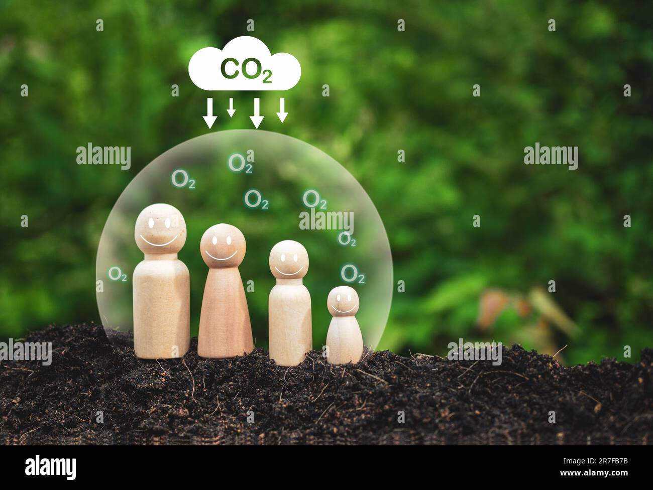 CO2 emission reduction concept, clean and friendly environment without ...