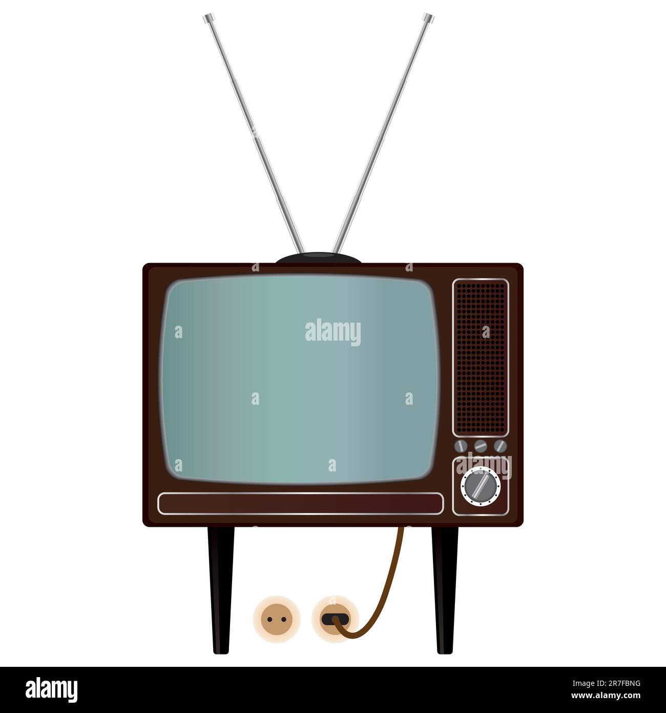 Old TV Set Stock Vector Image & Art - Alamy