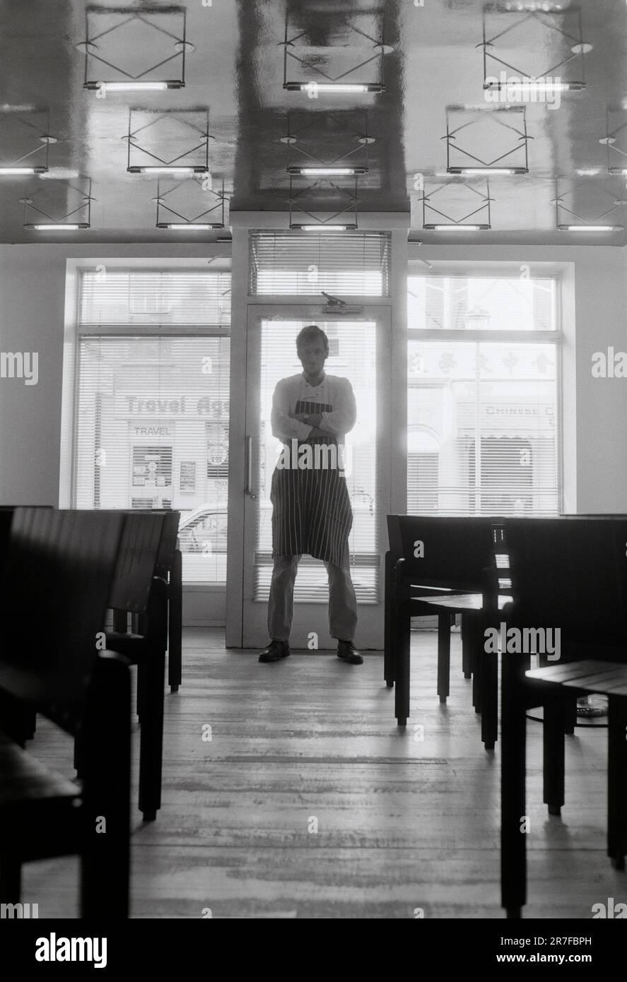 Alastair Little, chef, inside his restaurant in Frith Street, Soho ...