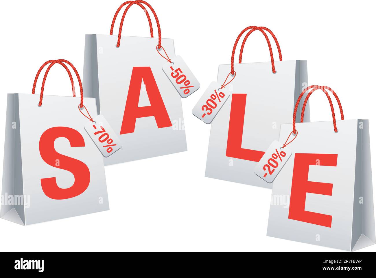 sale with white shopping bags, vector background Stock Vector Image ...