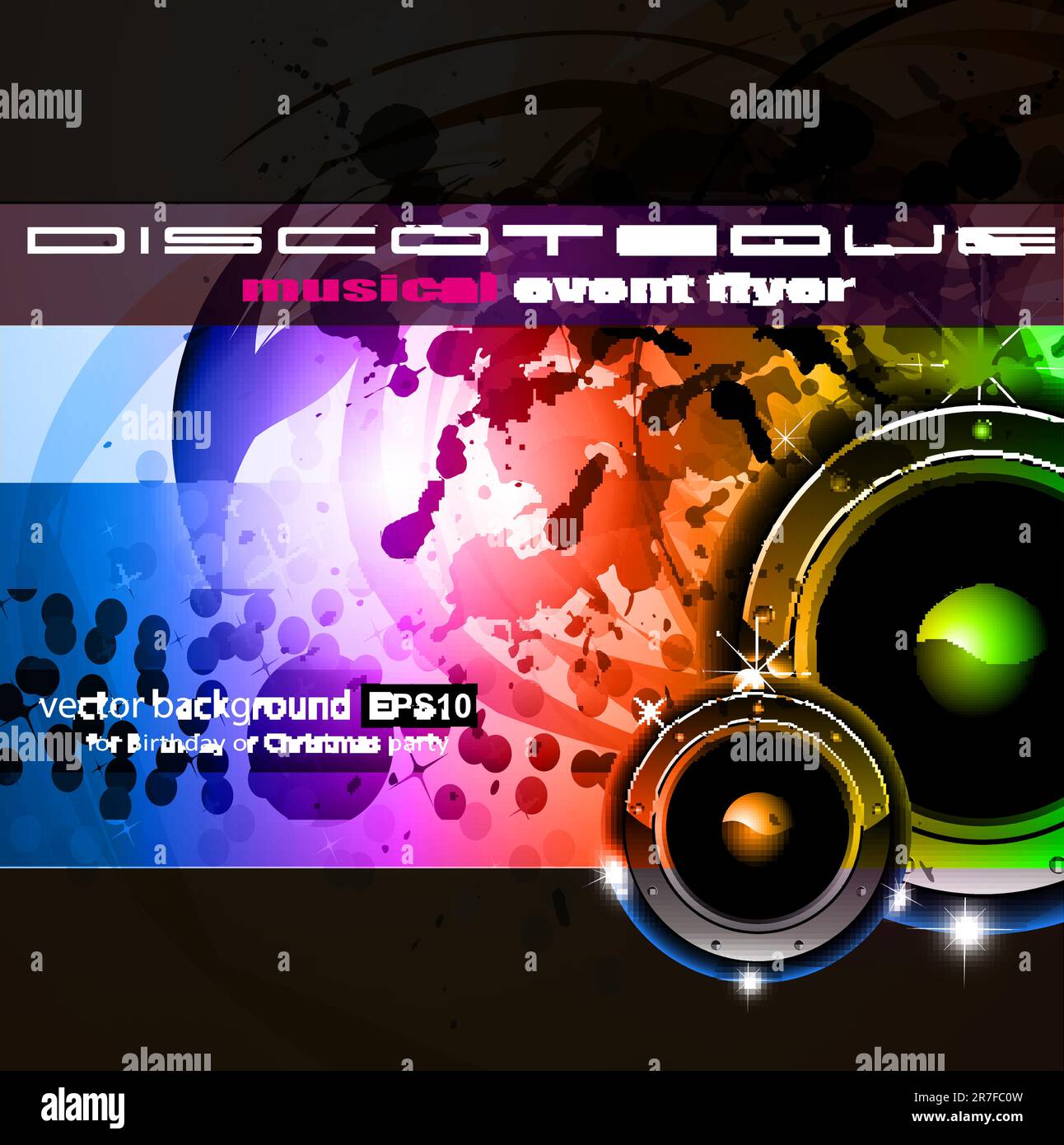 Abstract Grunge Rainbow Disco Background for Posters or Flyers Stock ...