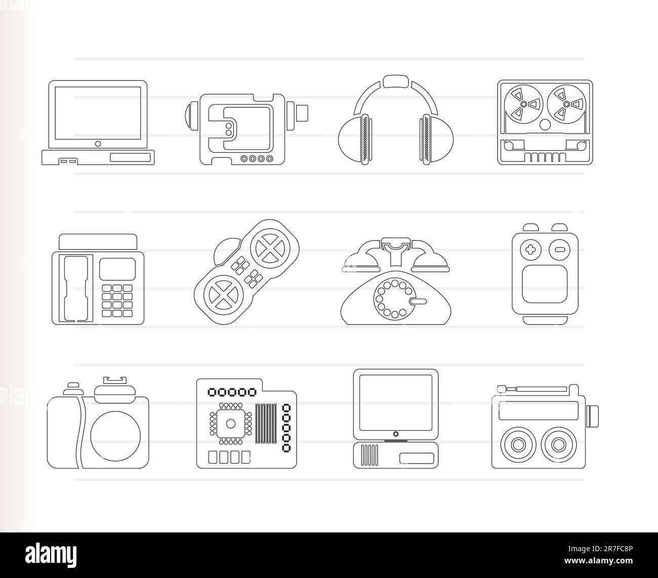 Digital media electronics equipment icons hi-res stock photography and ...