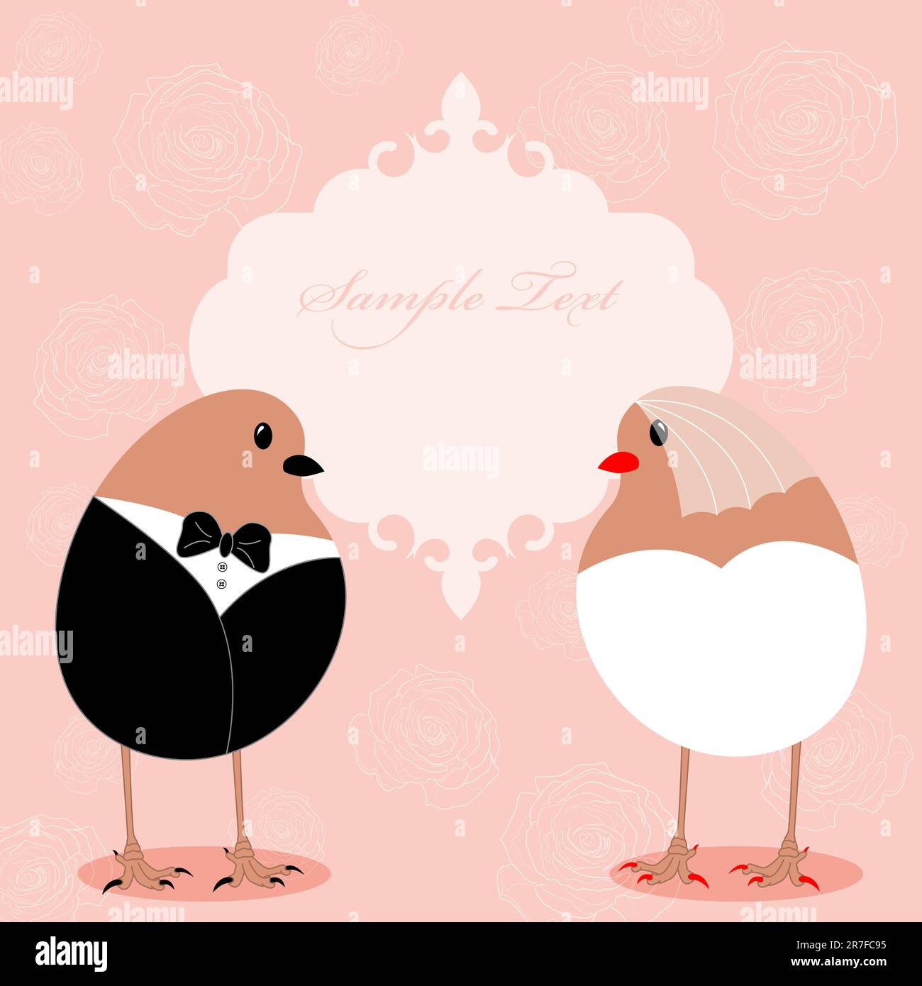 Vector pattern for wedding invitation with birds Stock Vector Image ...