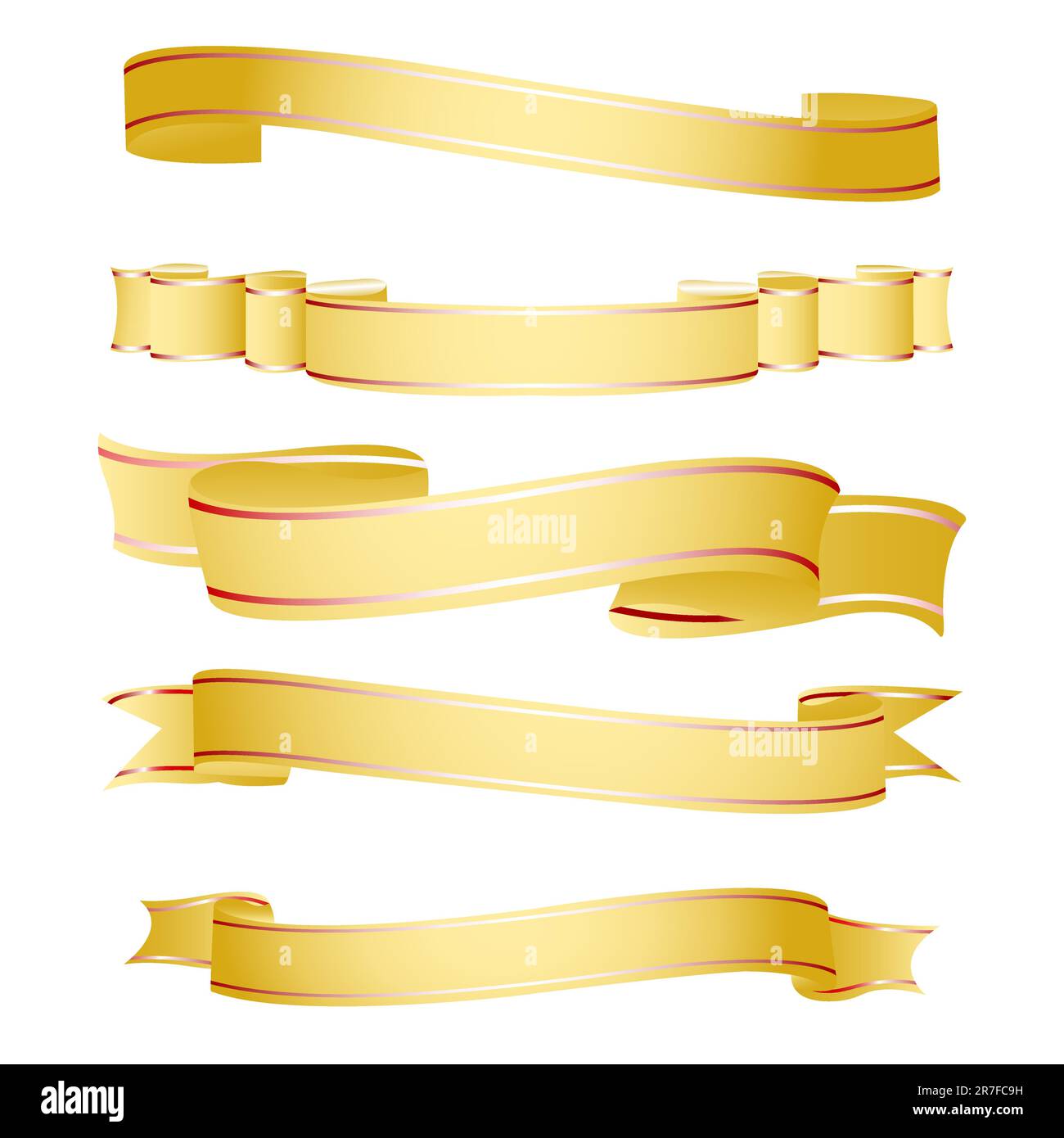 illustration of shapes of ribbon on white background Stock Vector Image ...