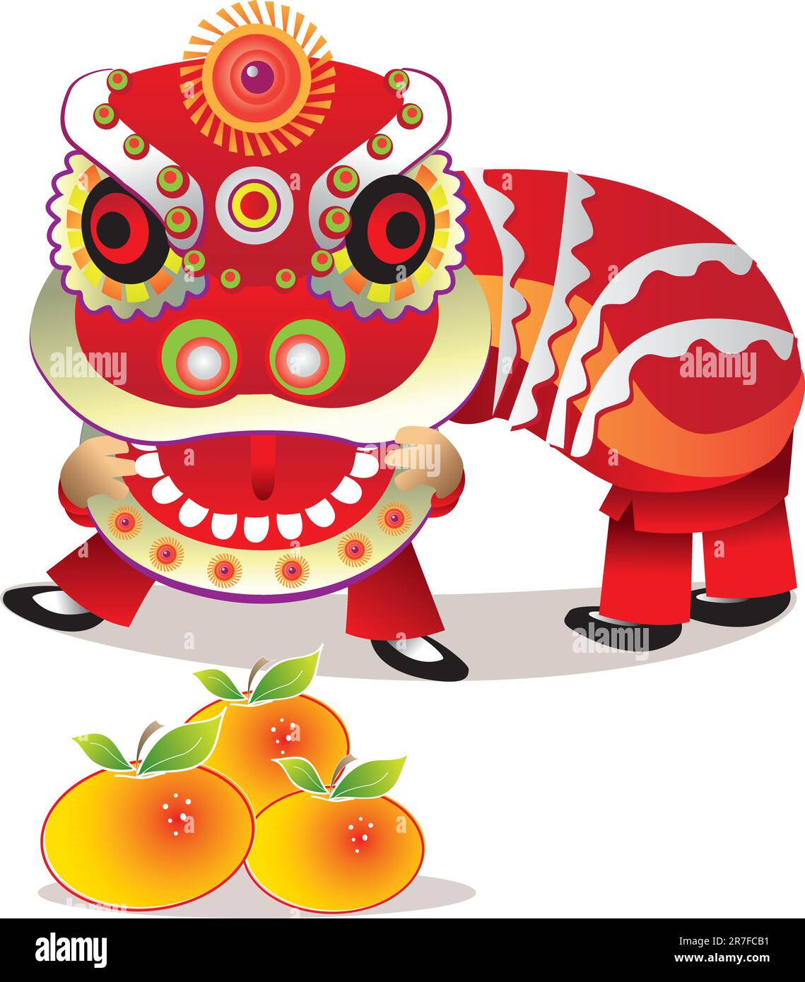 Stock Vector Illustration: Lion dance- vector Stock Vector Image & Art ...