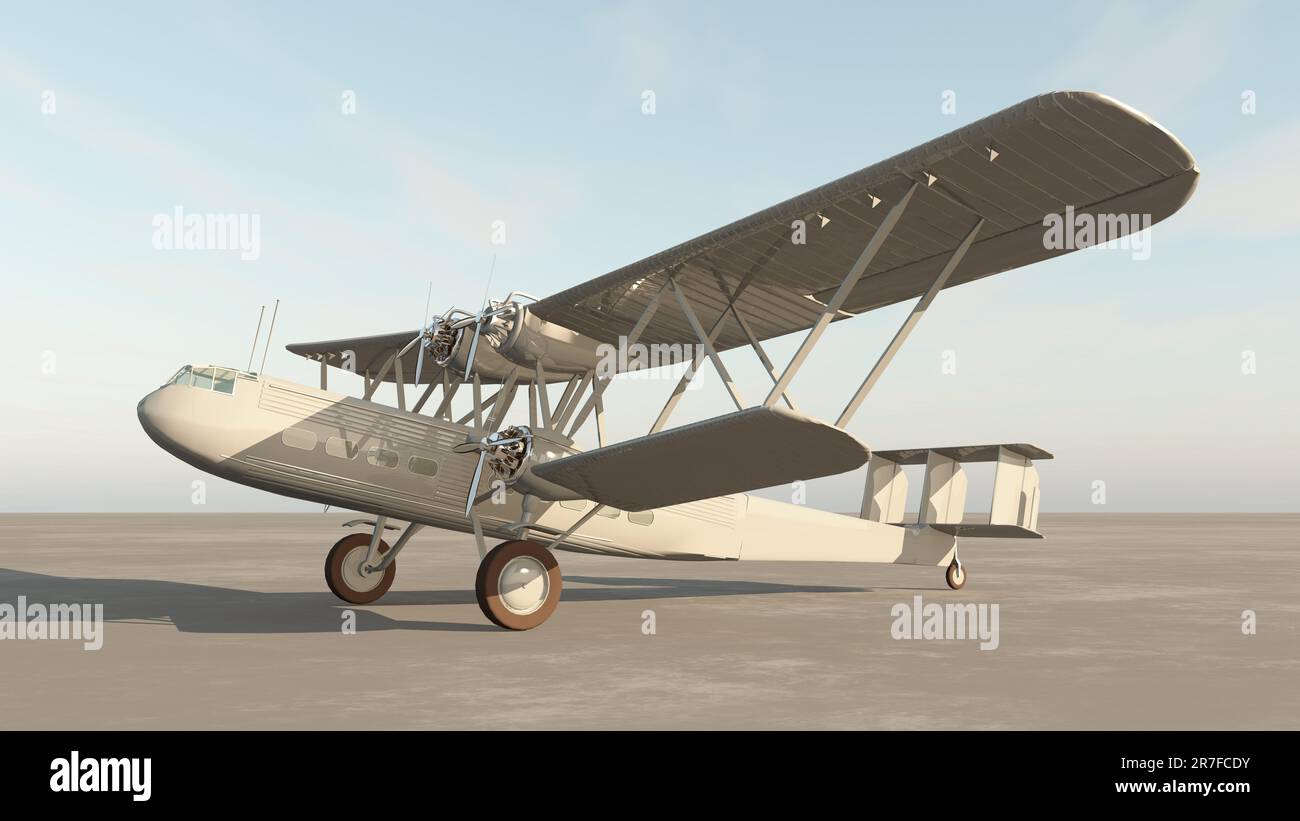 Four engined British biplane airliner from the 1930s Stock Photo - Alamy