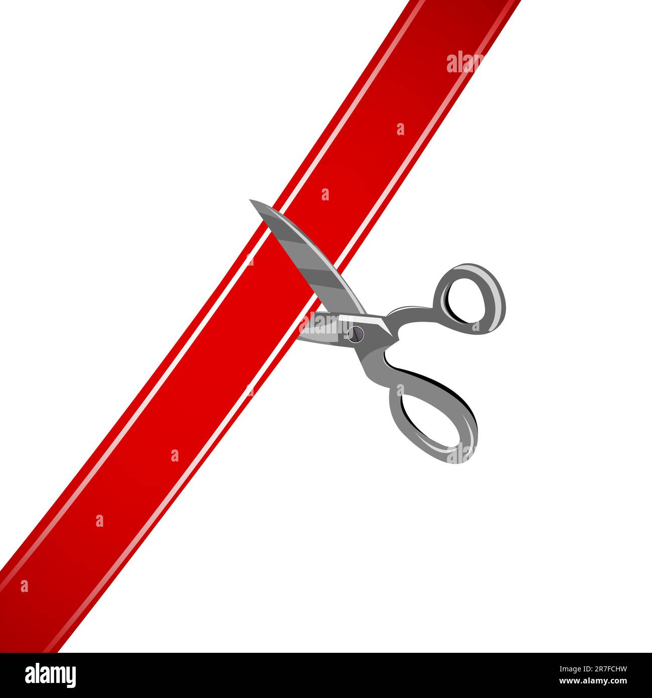 illustration of cutting ribbon on white background Stock Vector Image ...
