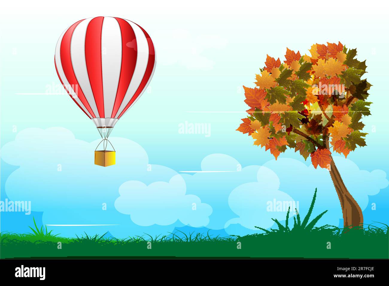 illustration of parachute with tree Stock Vector Image & Art - Alamy