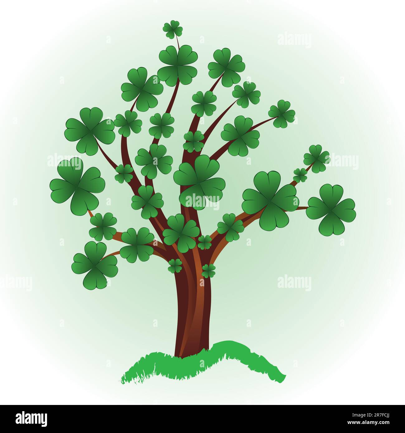Art tree for St. Patrick's Day with four leaf clover. Element for ...
