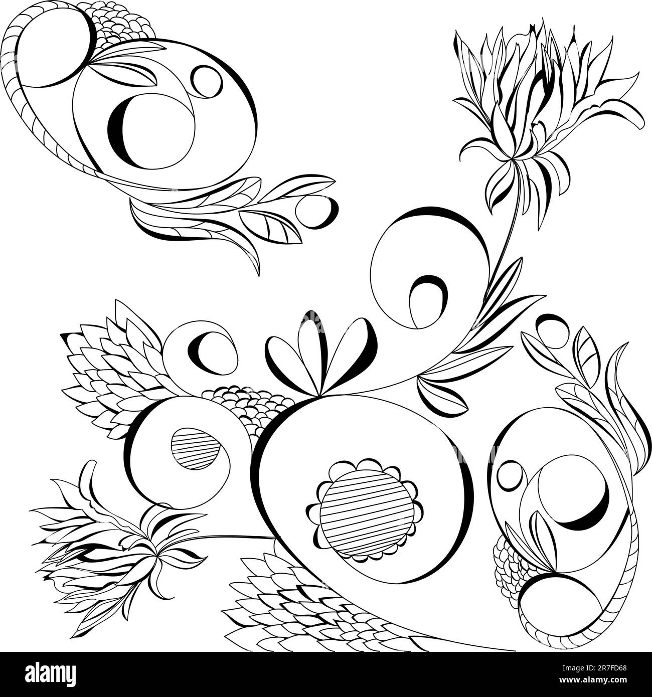 Vintage flowers Black and White Stock Photos & Images - Alamy