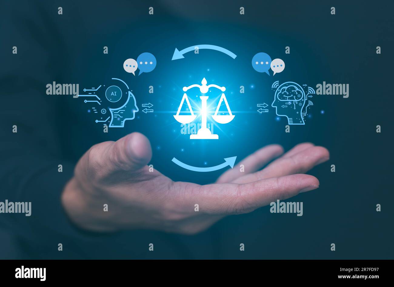 AI ethics or AI Law concept. Developing AI codes of ethics. Compliance ...