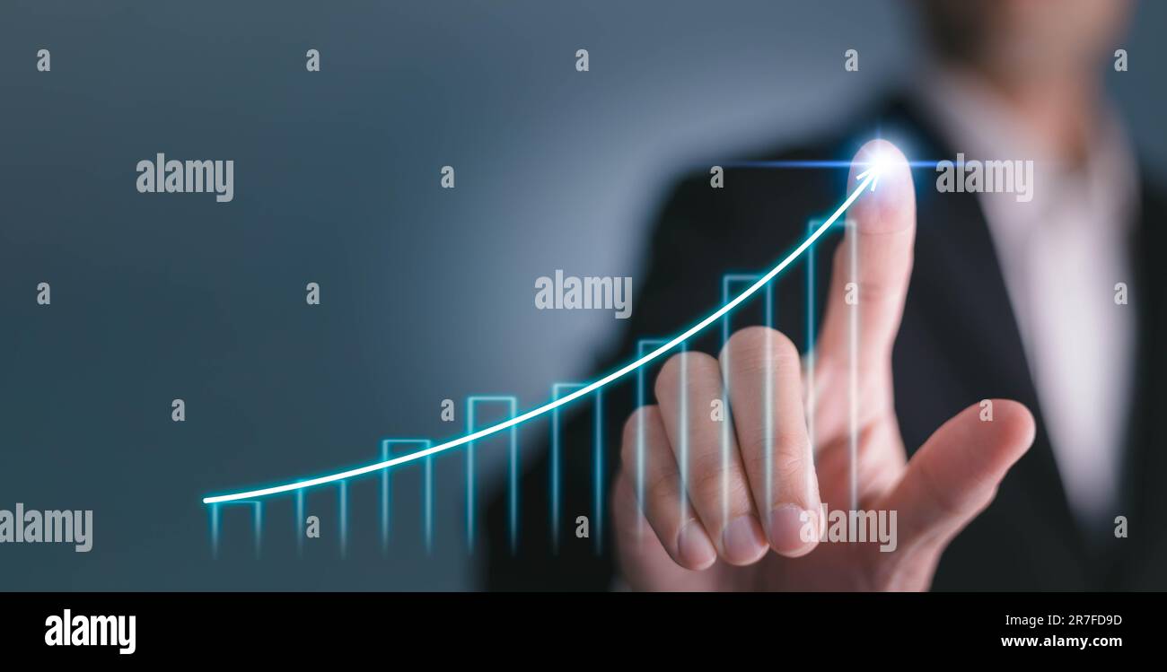 Business growing growth concept and development to success, Businessman ...