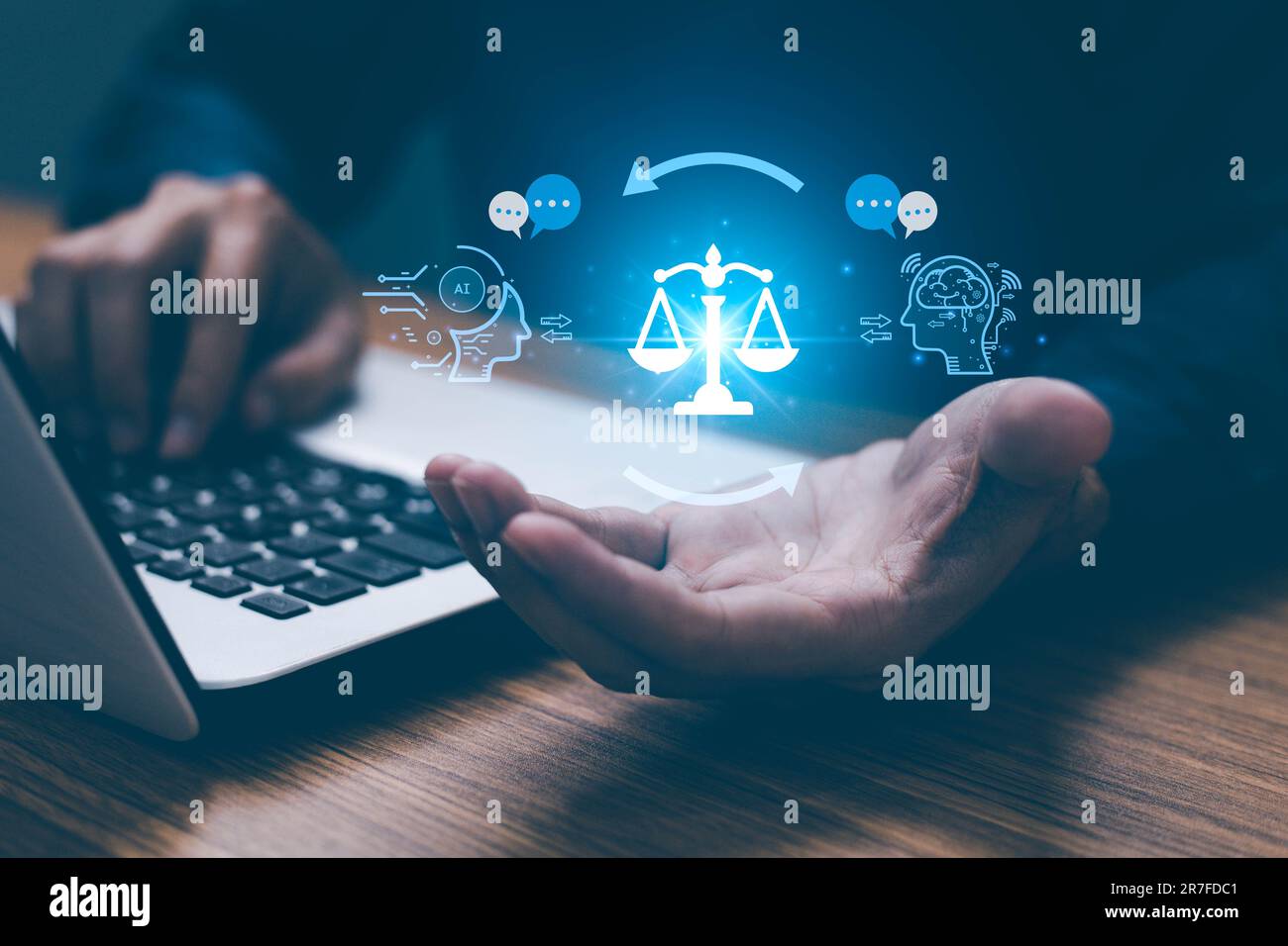 AI ethics or AI Law concept. Developing AI codes of ethics. Compliance ...