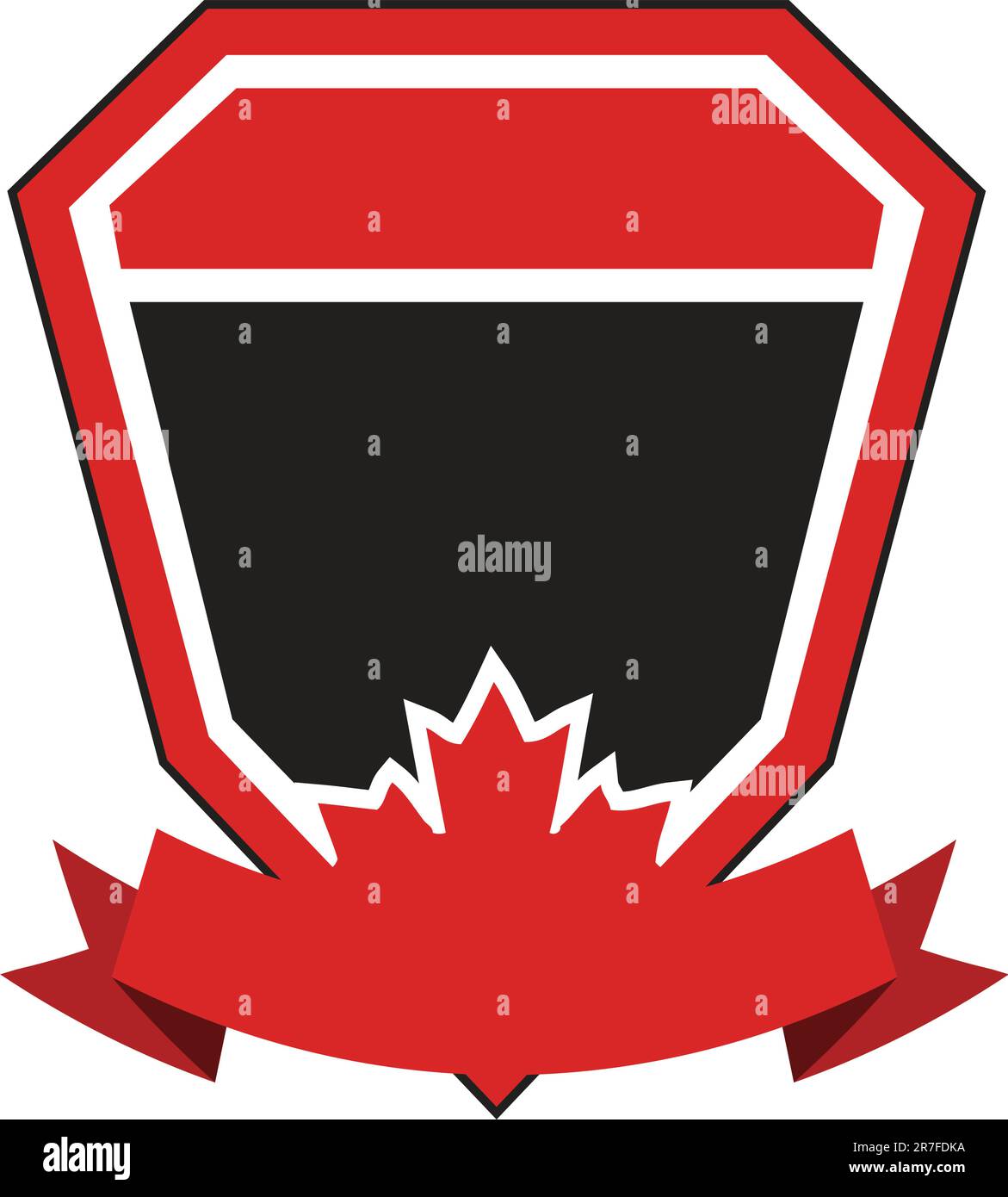 Coat of Arms / Crest with maple leaf and banner for title / name Stock ...