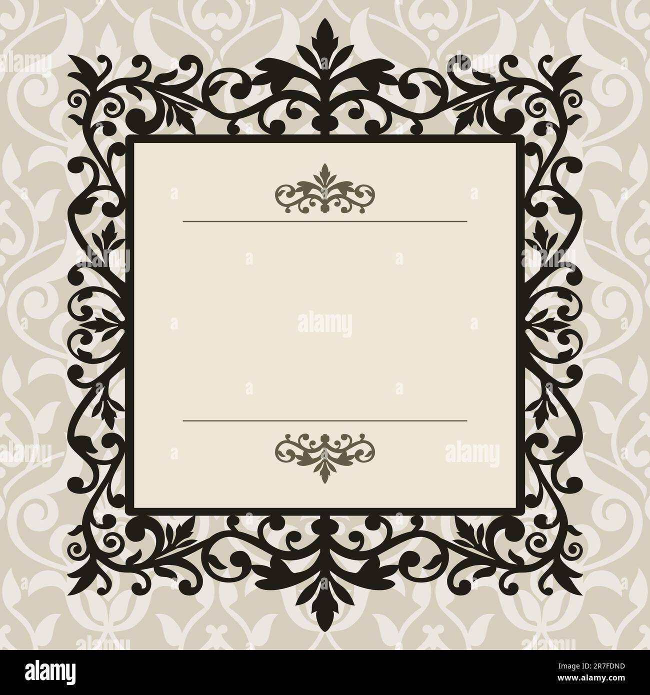 Decorative frame on the retro background with space for your text, full ...