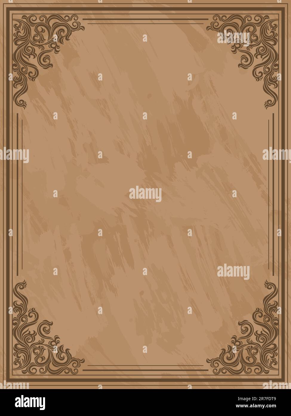 Grunge frame with a floral elements. Vector illustration Stock Vector ...