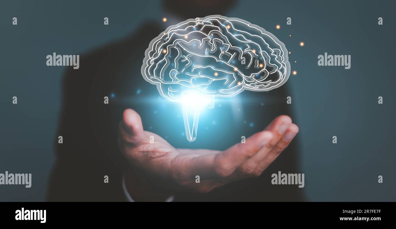 human hand holding brain, Artificial Intelligence, AI Technology ...