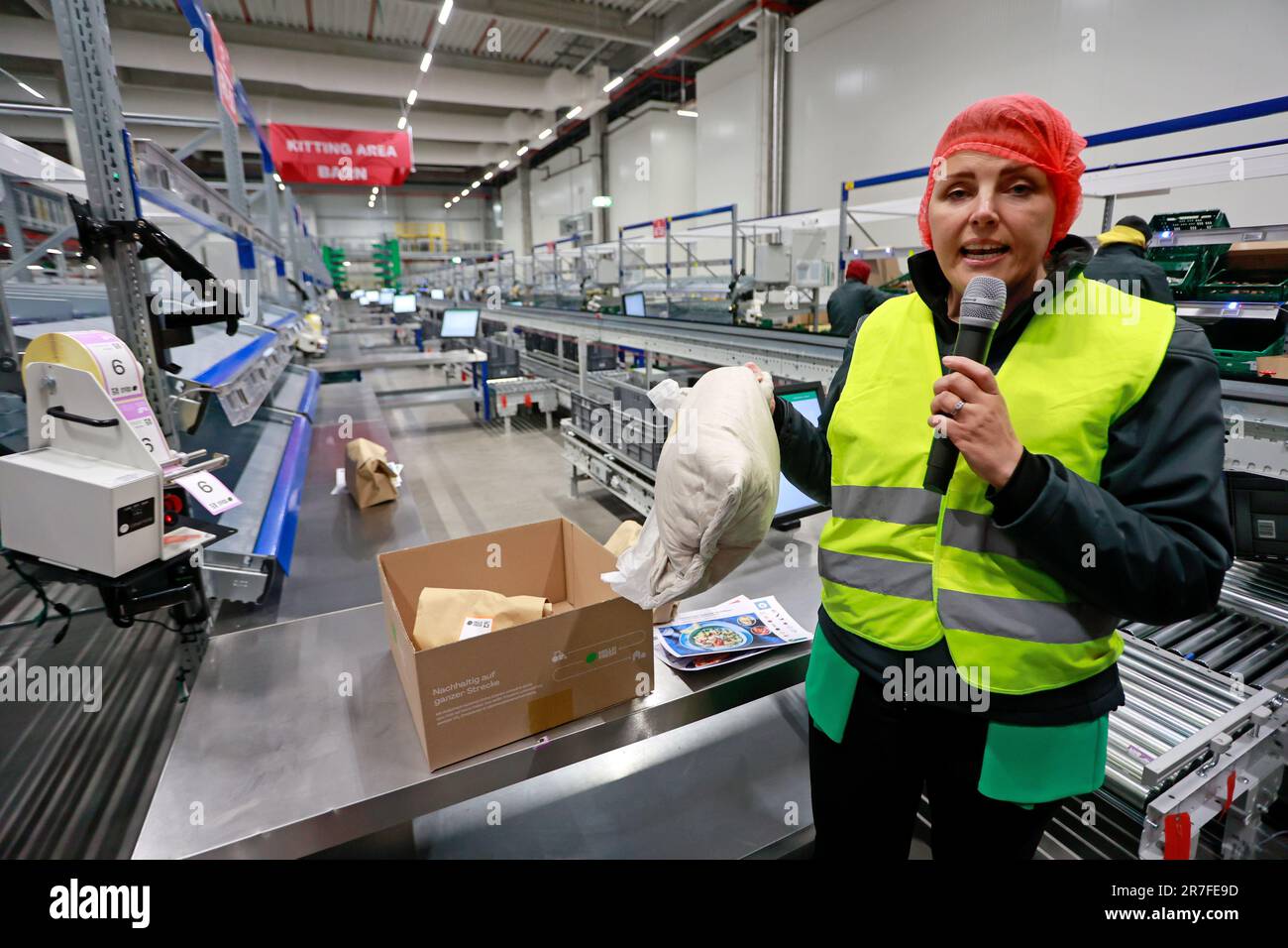 Barleben, Germany. 15th June, 2023. Site manager Michaela Smith ...