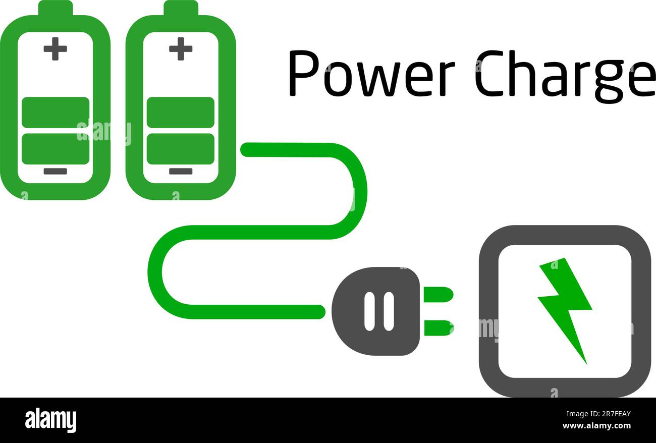 battery charge with plug vector on white background Stock Vector Image ...